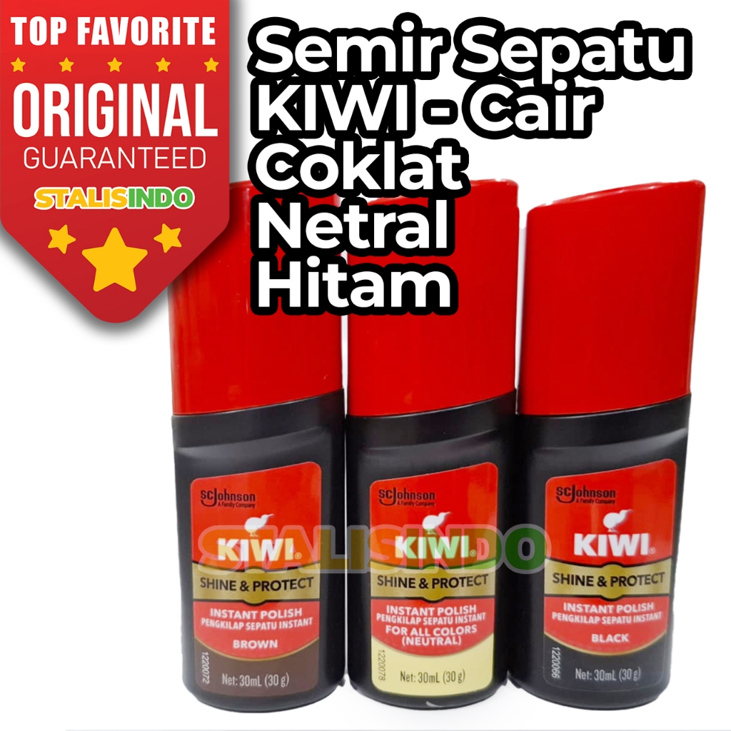 Jual Semir Sepatu Cair Praktis Kiwi 30ml Black Hitam Cokelat Brown ...