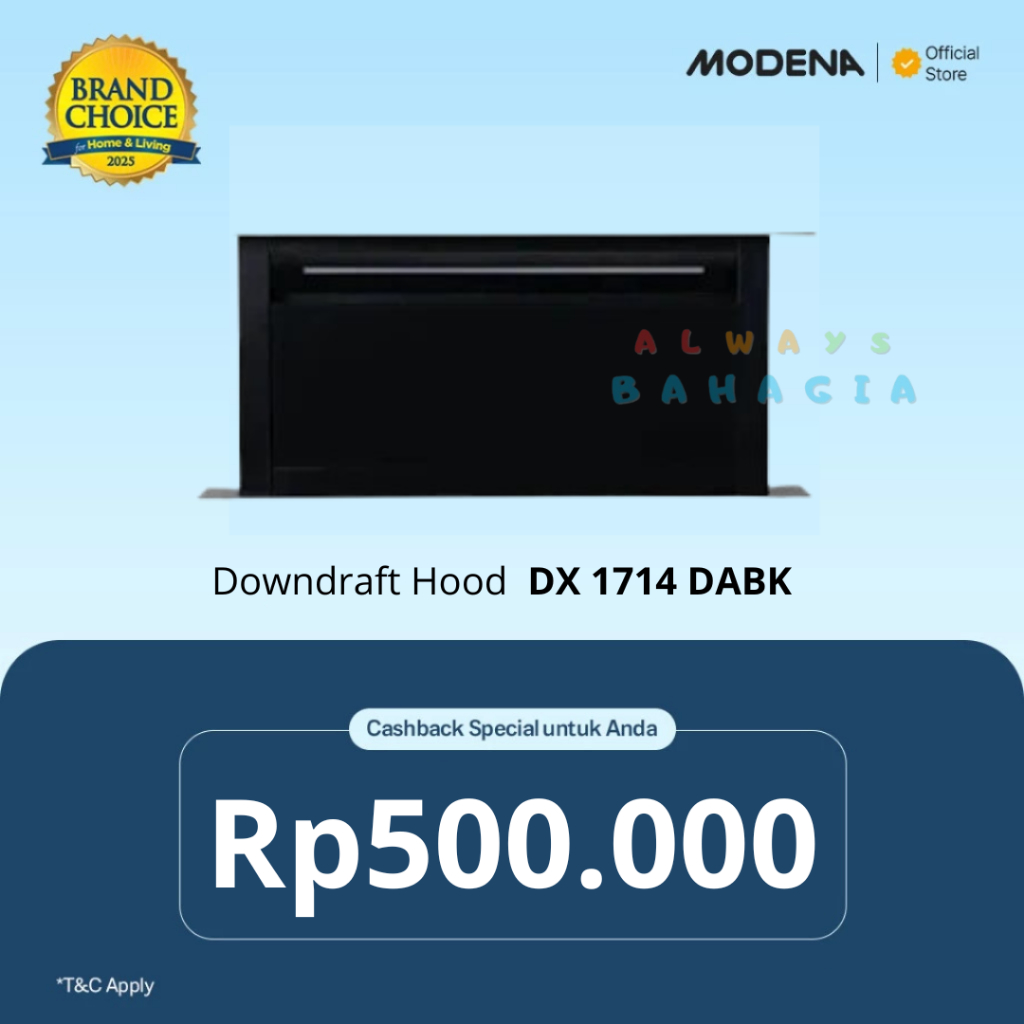 Jual Modena DX 1714 DABK Downdraft Hood Stainless Steel Digital Series ...