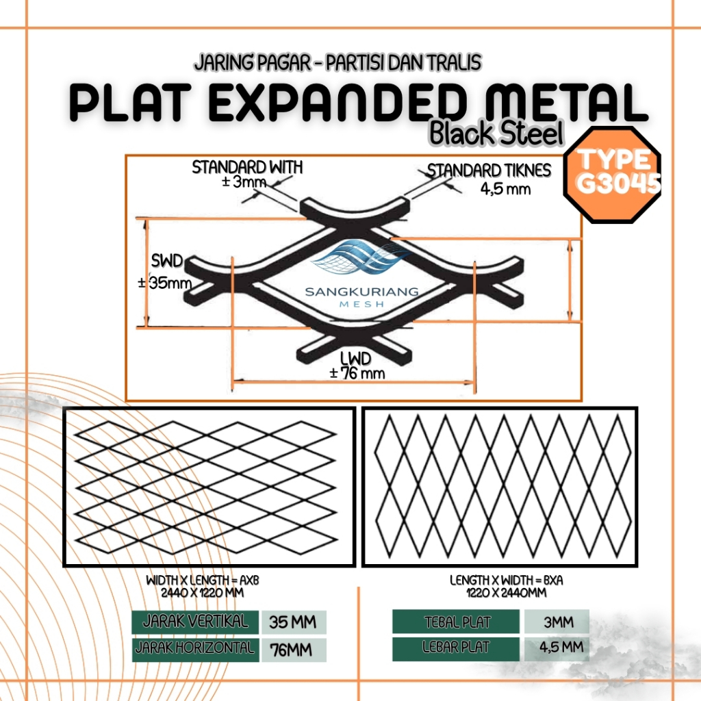 Jual Expanded Metal G3045 | Jaring Besi Baja Tebal | Plat Expanded Kuat ...