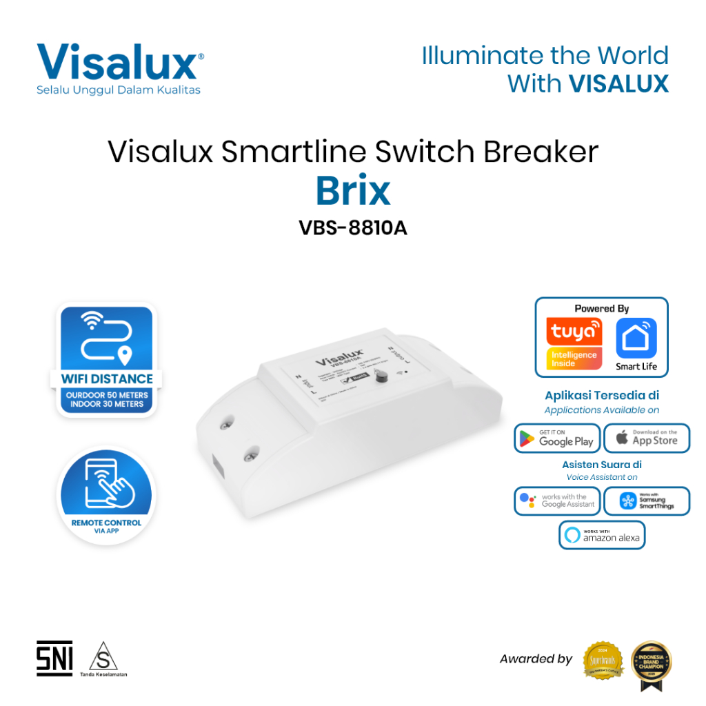 Jual Visalux Brix Smartline Switch Breaker On Off- Saklar Pemutus Arus ...