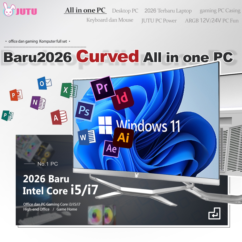 Jual JUTU Komputer PC All in One HD Super Tipis 2025Terbaru intel Core ...