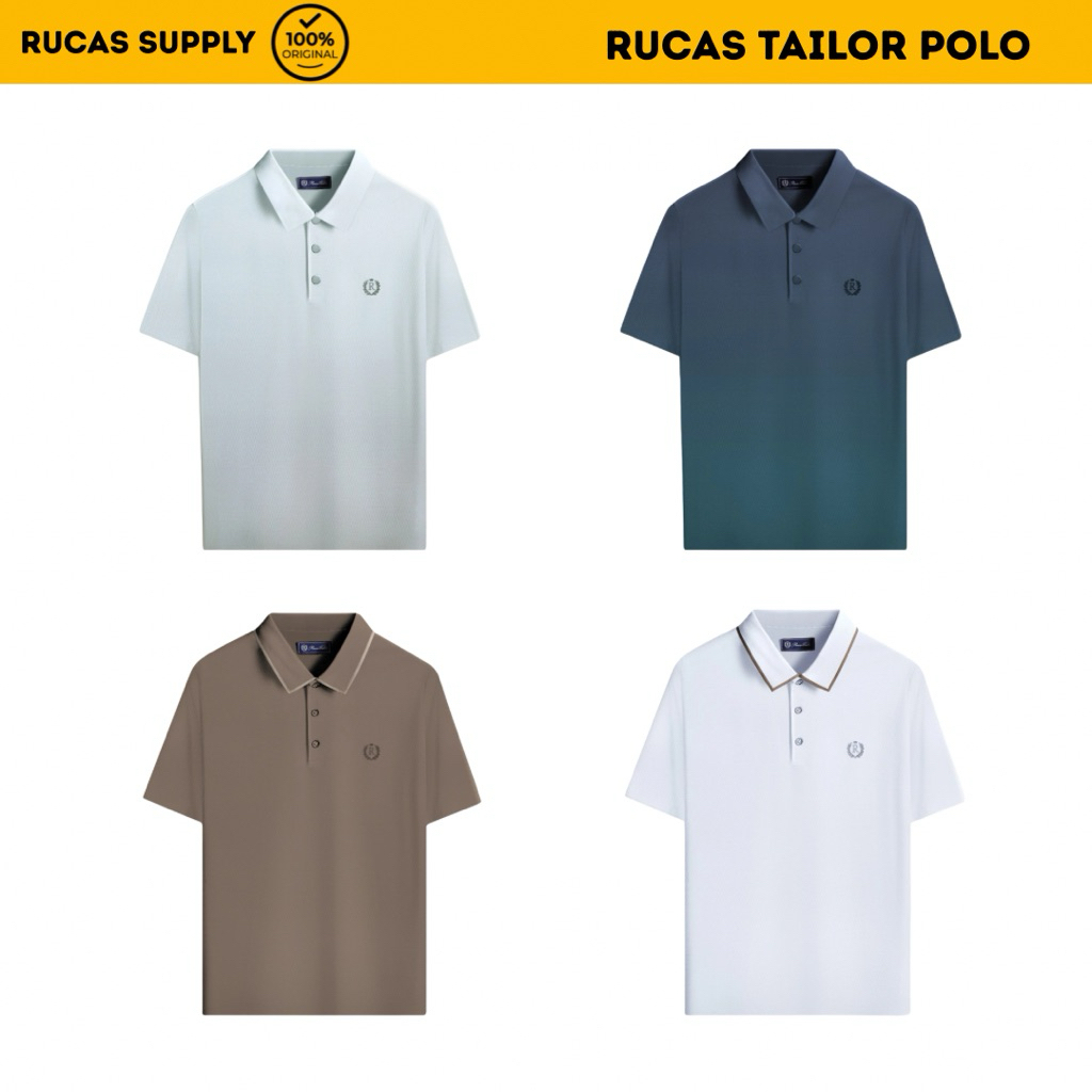 Jual [ORIGINAL 100%] RUCAS TAILOR POLO SHIRT White / Dark Brown ...