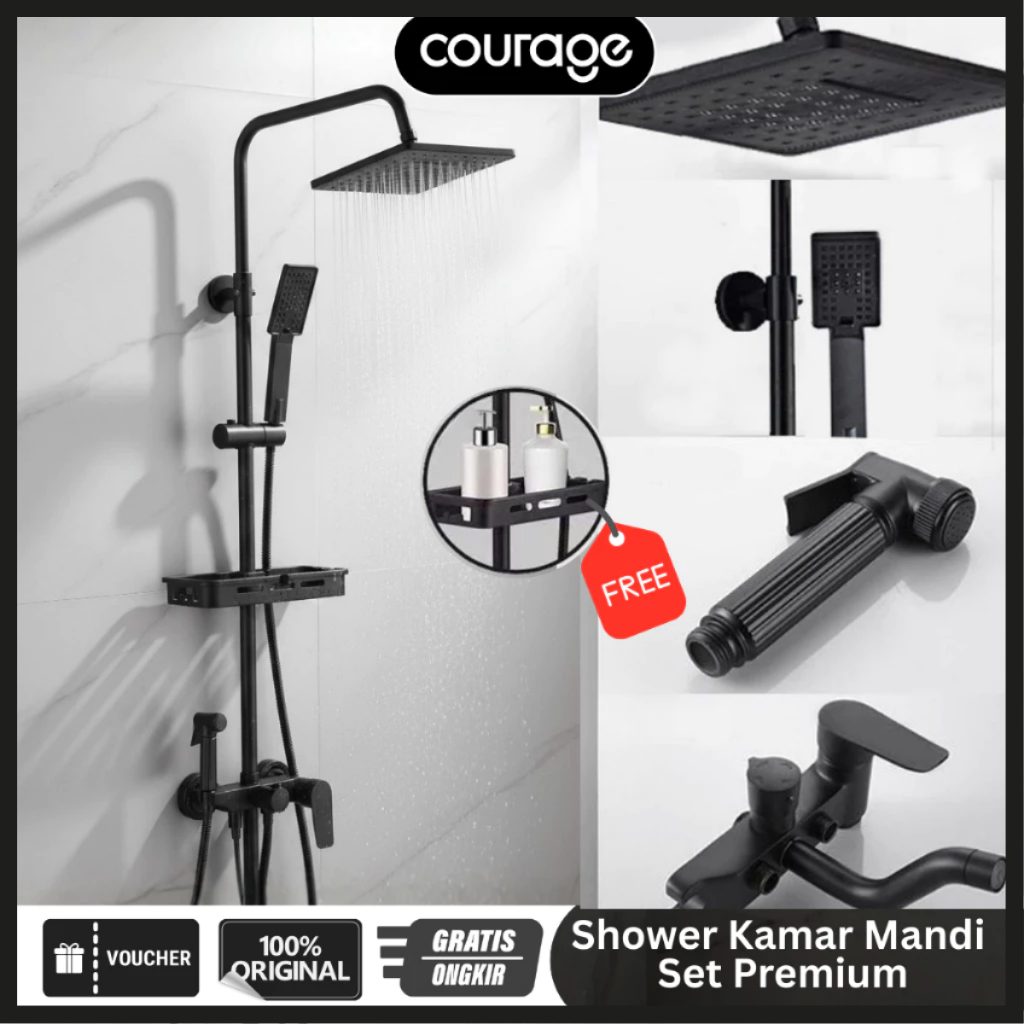 Jual COURAGE Shower Kamar Mandi 1 Set Faucet + Semprotan Shower Mandi ...