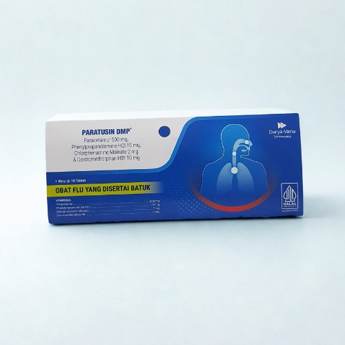 Jual PARATUSIN DMP 1 STRIP ISI 10 TABLET UNTUK MEREDAKAN FLU DAN BATUK ...