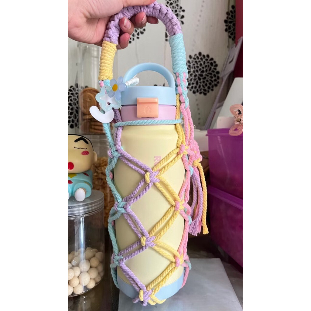 Jual Sarung Botol Corkcicle Holder| Strap Bottle Macrame | Bottle ...