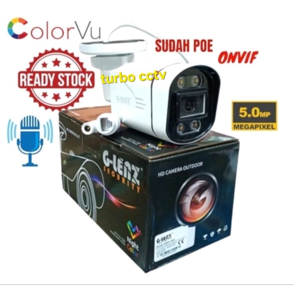 Jual IP CAMERA OUTDOOR 5MP Full Color Onvif, Ip Cam Glenz POE, ipcam ...