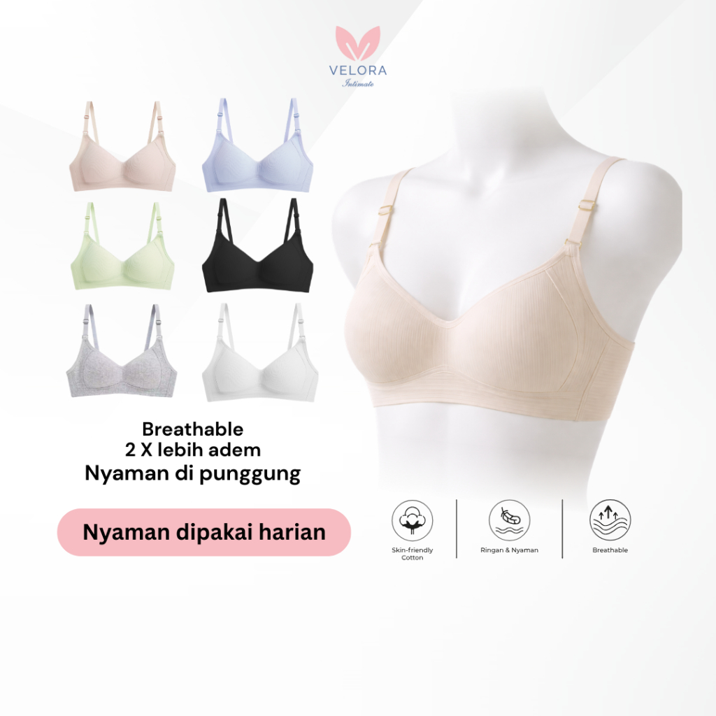 Jual Velora Bra Tanpa Kawat | Wireless | Busa Tipis | Katun Organic ...