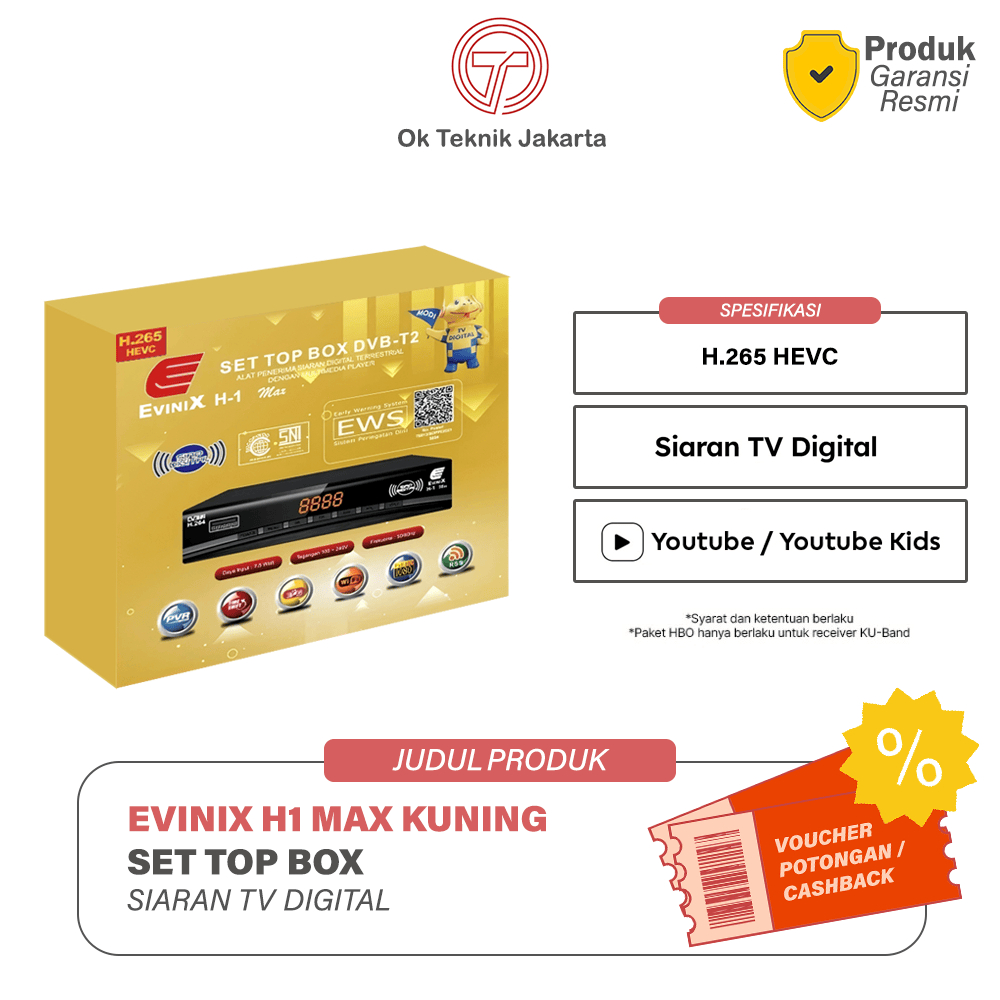 Jual EVINIX - SET TOP BOX TV DIGITAL EVINIX H1 DVB T2 HD EWS / SET TOP ...