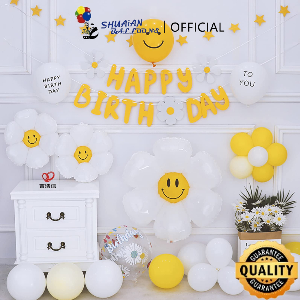 Jual SHUAIAN Perlengkapan Dekorasi Pesta Tema Bunga Daisy Putih Kuning ...