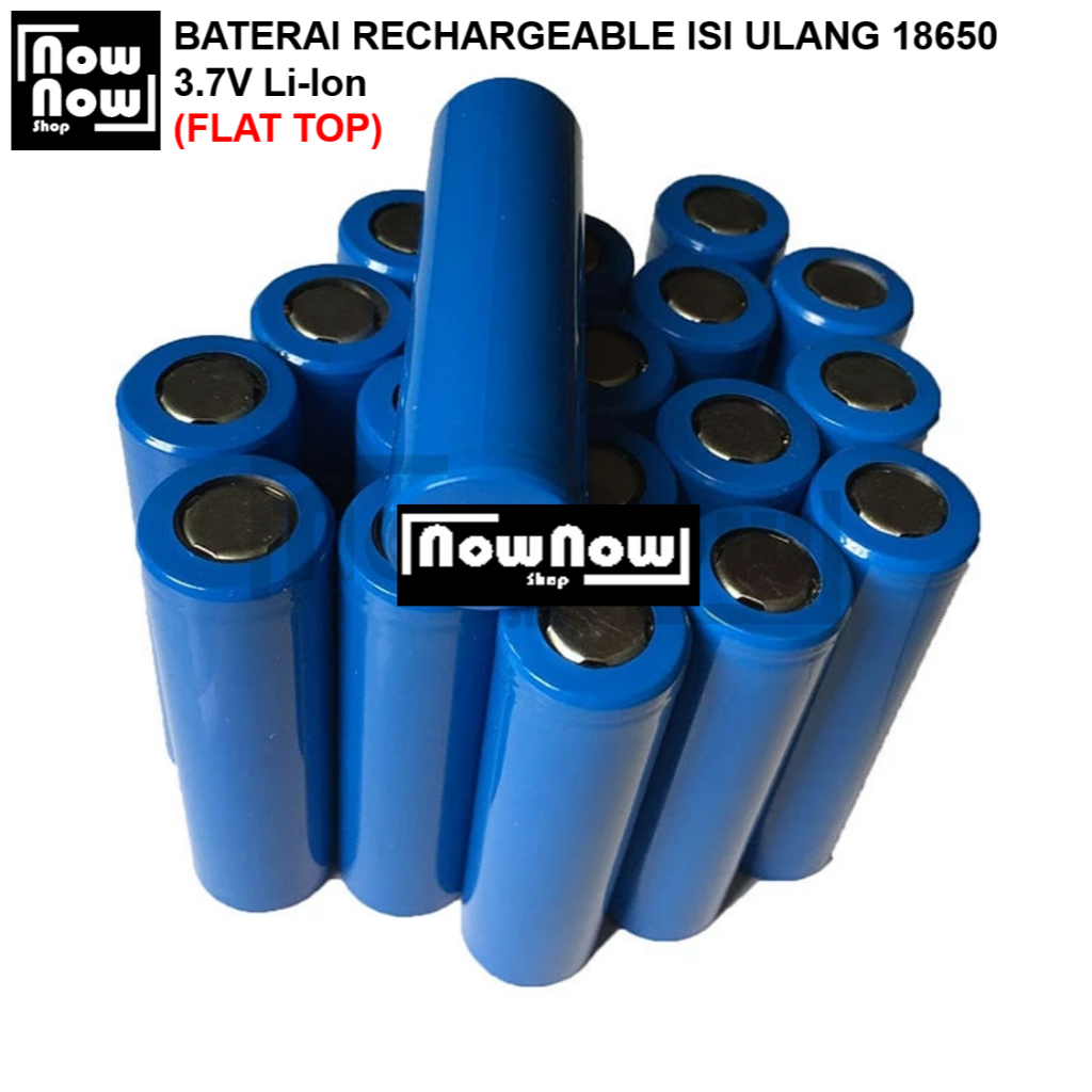 Jual BATERAI RECHARGEABLE ISI ULANG 18650 3.7V 1200 mAh FLAT TOP Ujung ...
