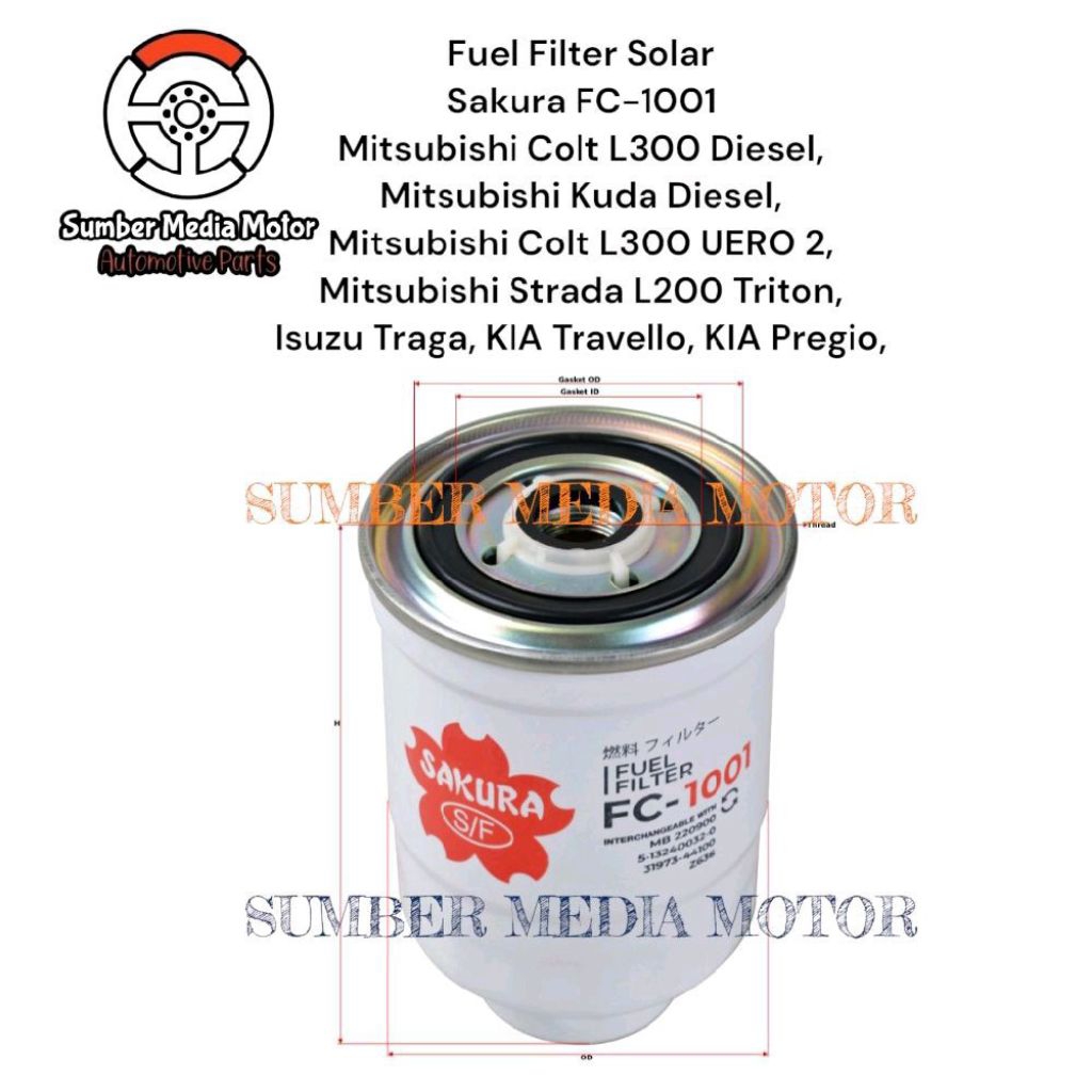 Jual Sakura Fuel Filter Solar FC-1001 Mitsubishi Colt L300 Diesel ...