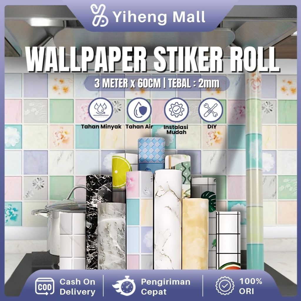 Jual Wallpaper Dinding Motif Marmer 3M Wallpaper Dinding 3D Wallpaper ...