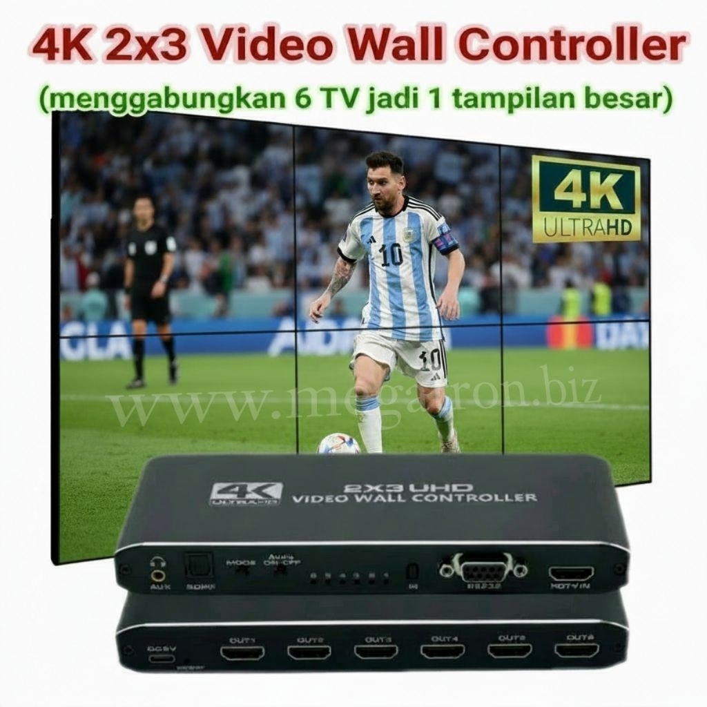 Jual 4K 3x2 Video Wall Controller (menggabungkan 6 TV jadi 1 tampilan ...