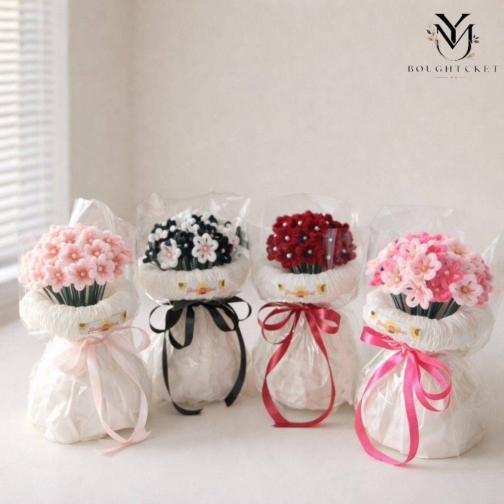 Jual Round Buket Daisy Flower Pipe Cleaner / Bucket Round Bunga Daisy ...