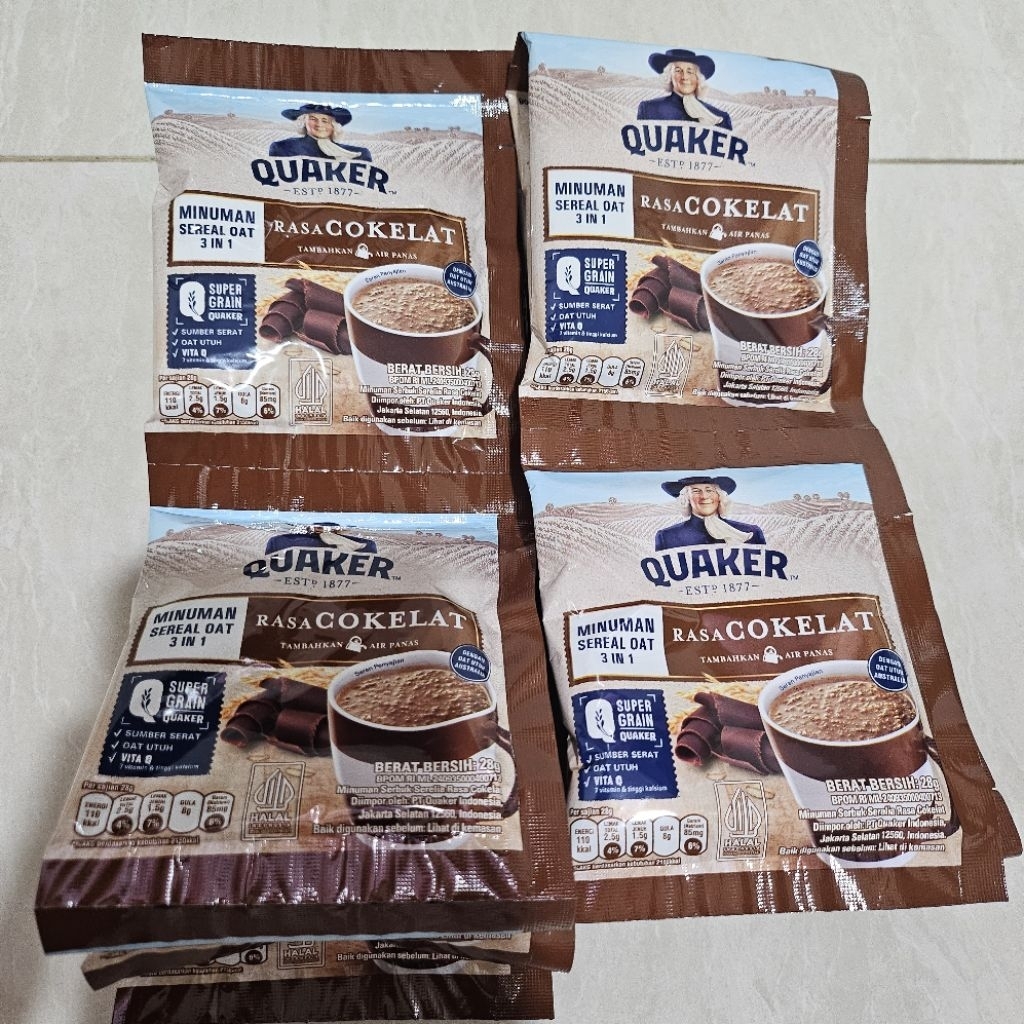 Jual Quaker 3 in 1 Oatmeal Coklat Renceng | Shopee Indonesia