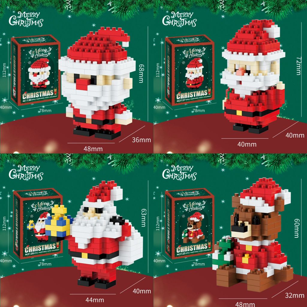 Jual DIY Mini Nano Brick Christmas Tree Hadiah Set Natal Hampers Santa ...