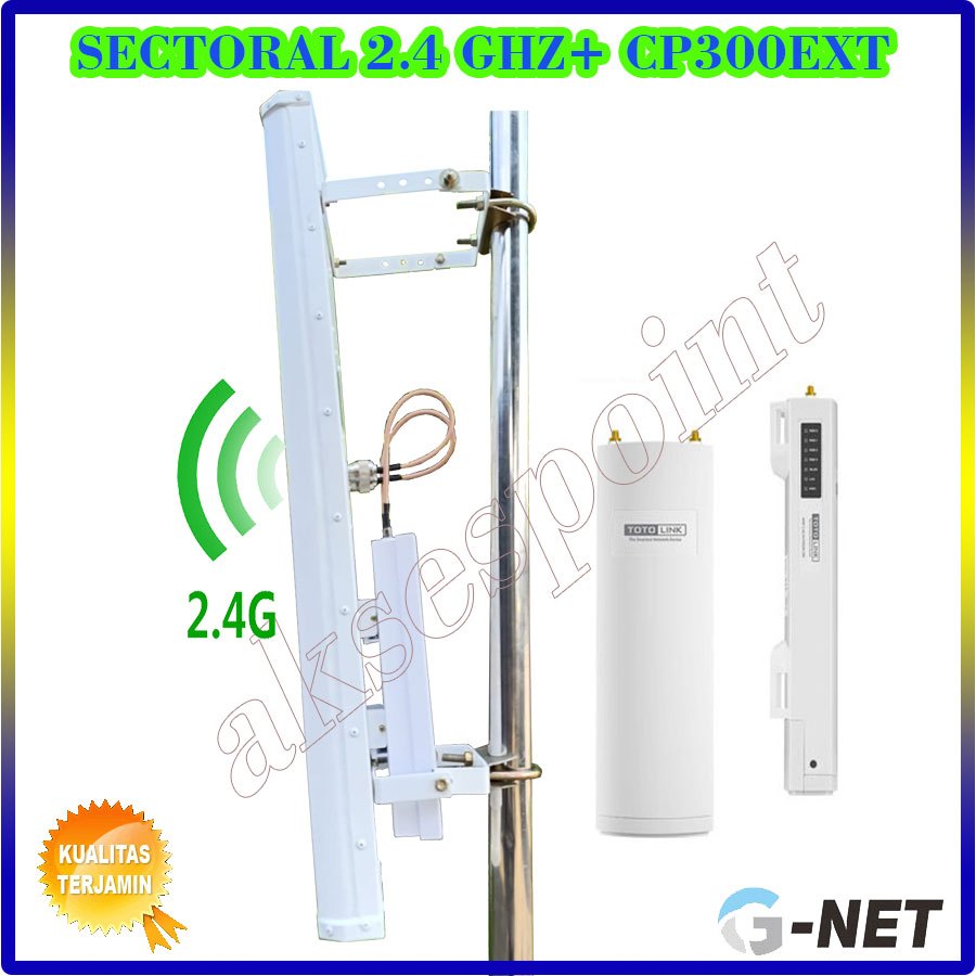Jual Antena Wifi Sectoral Mimo 20 dBi 2.4 GHz 120 Derajat Plus Totolink ...