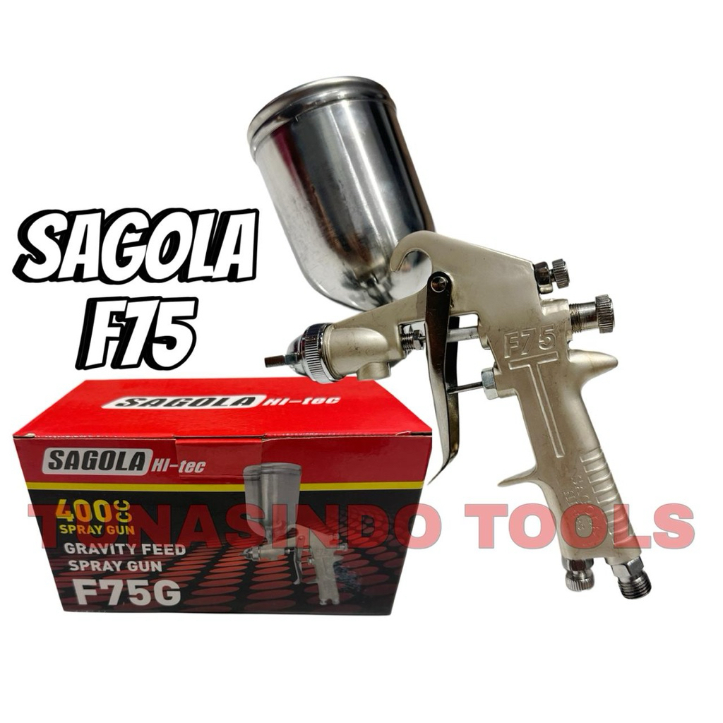 Jual Spray gun F 75 Sagola tabung atas spraygun spet cat kompresor ...