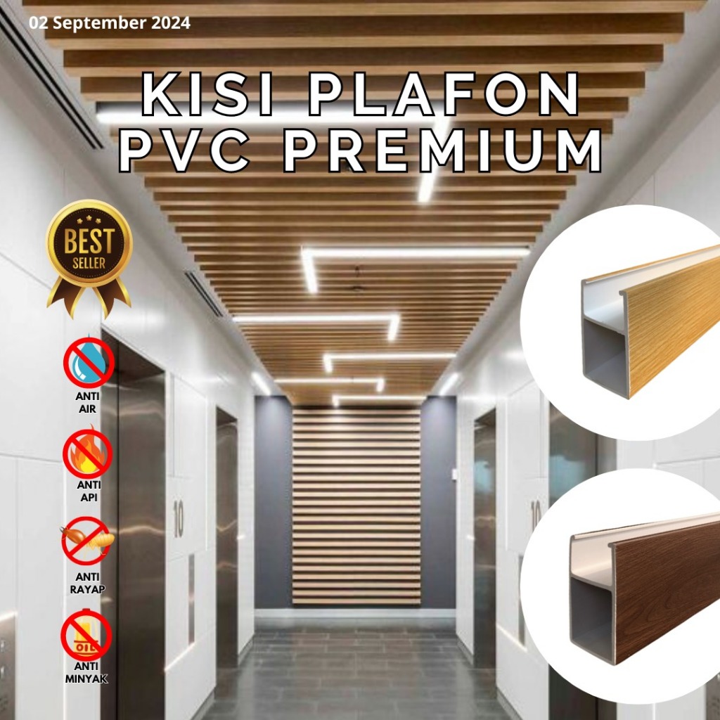 Jual Kisi Kisi Plafon PVC | Plafon PVC | WPC Bar Ceiling | plafond PVC ...