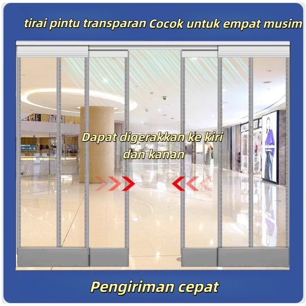 Jual Luxepvc-Tirai pintu magnetik dengan rel geser penahan angin dan ...