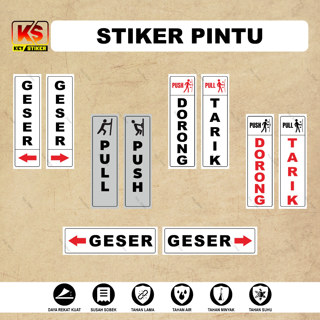 Jual STIKER PINTU GESER TARIK DORONG PUSH PULL, STIKER SIGN PINTU PUSH ...