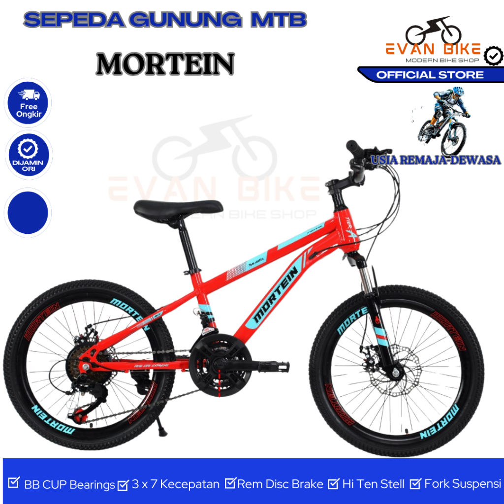 Jual SEPEDA GUNUNG MORTEIN 27,5 - 26 - 24 - 20 INCH MTB OPERAN 21 SPEED ...