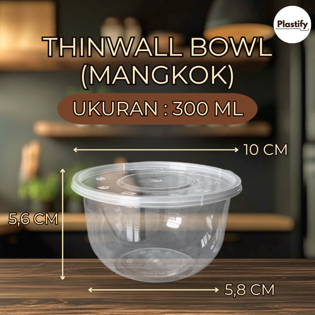Jual Thinwall Bowl 200ml 300ml 400ml isi 25pcs - Food Container Tempat Makan Plastik Food Grade ...