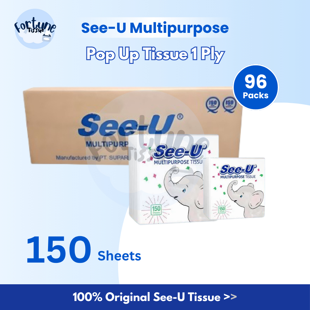 Jual GROSIR 2 Dus SEE U Pop Up Multipurpose 150 Sheets 1 Ply | 96 Packs ...