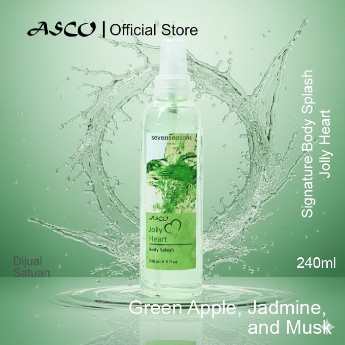 Jual [ Fresh Green Apple ] ASCO Body Splash JOLLY HEART 240ml Fragrance ...