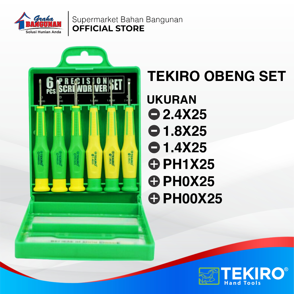 Jual TEKIRO SET OBENG 6 PCS / PRECISION SCREWDRIVER SET | Shopee Indonesia