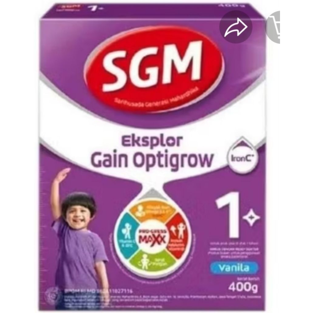 Jual SGM Gain Optigrow 1+ 400g vanilla | Shopee Indonesia
