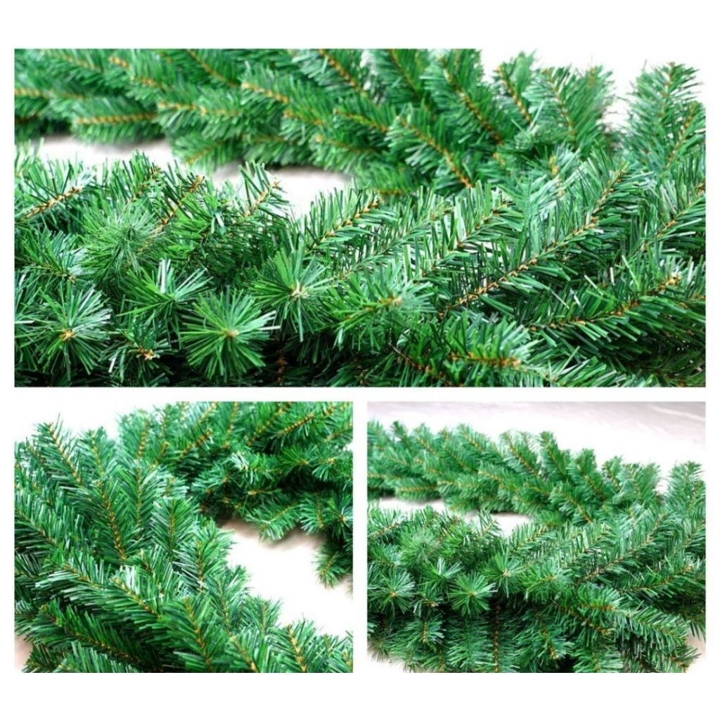 Jual Daun Garland Garlan kawat 2.7m PVC NATAL XMAS CHRISTMAS X-MAS tree ...