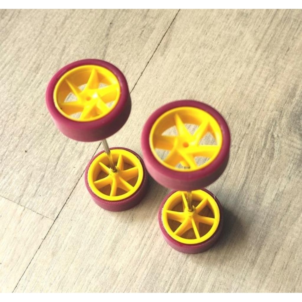 Jual Ban Tamiya STB velg spiral + ban maroon balance 60mm original ...