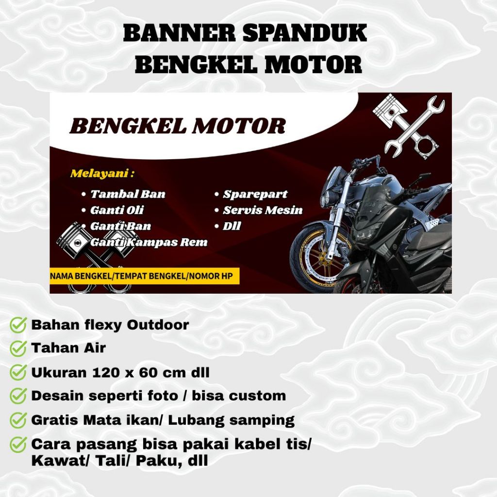 Jual MMT/ SPANDUK/ BANNER BENGKEL MOTOR ECOGREEN | Shopee Indonesia