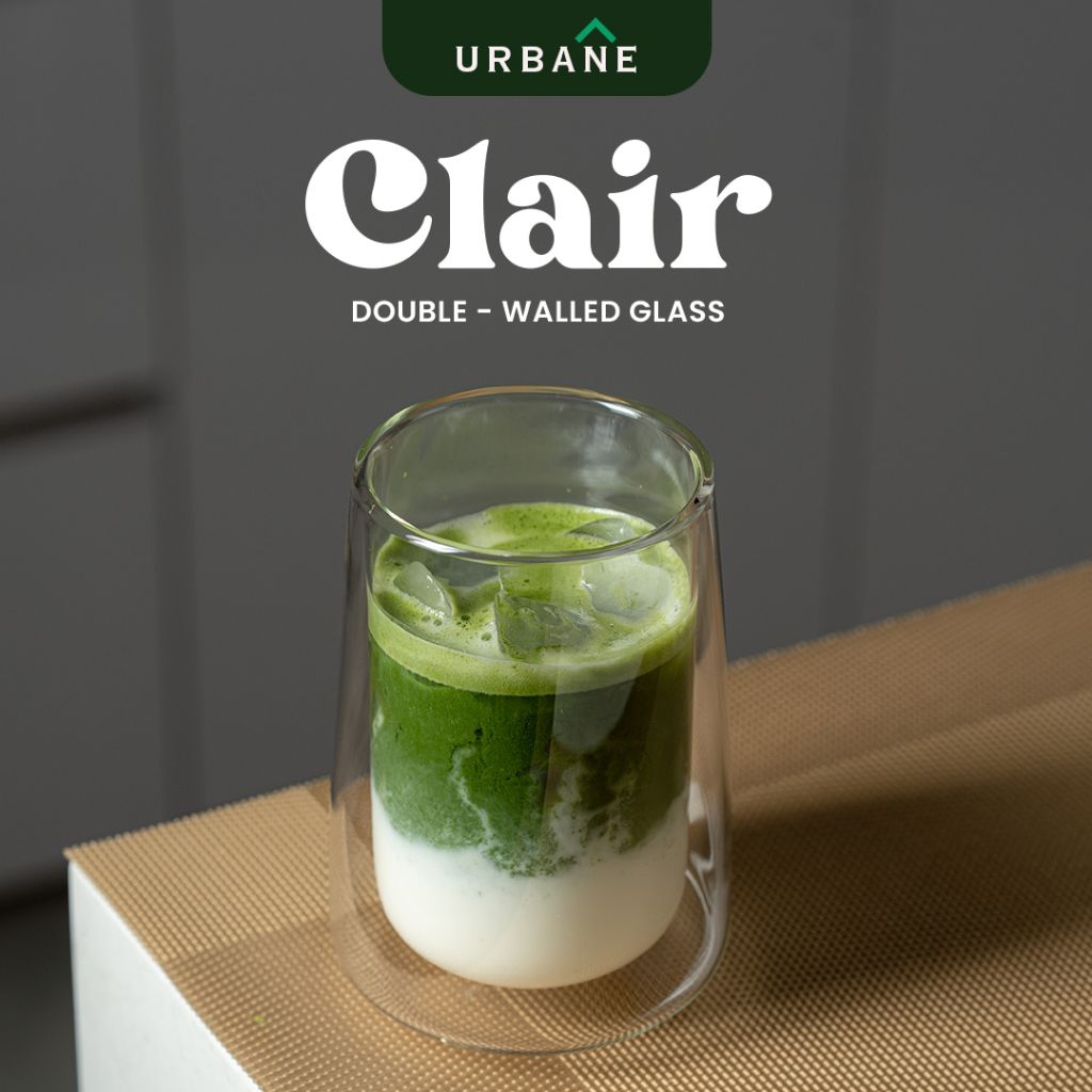 Jual [URBANE] CLAIR Gelas Kaca Double Wall Glass 350ml No Handle ...