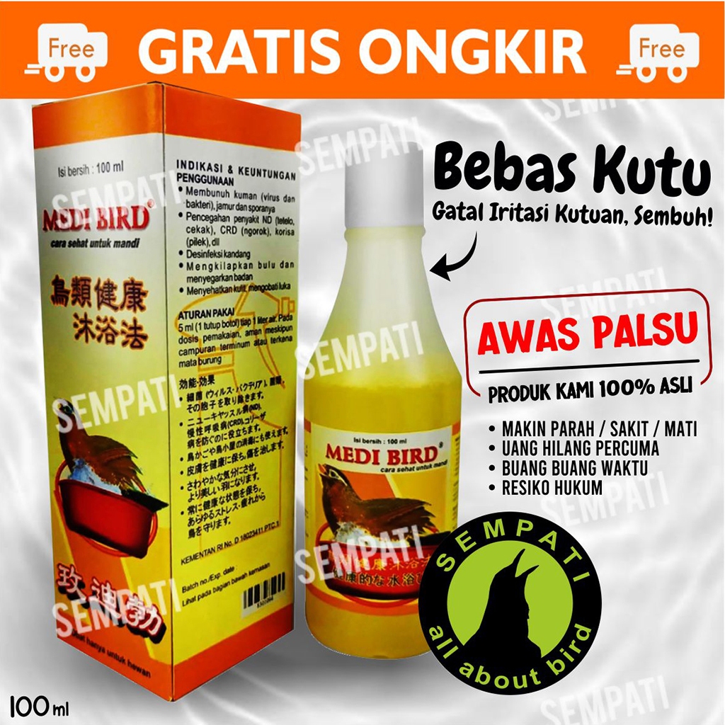 Jual SEMPATI MEDI BIRD 100 ML MEDION OBAT SHAMPO BURUNG PEMBASMI KUTU ...