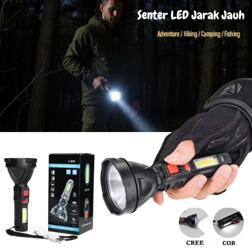 Jual Senter LED Jarak Jauh Senter Fokus Super Terang / Lampu Senter 36W ...