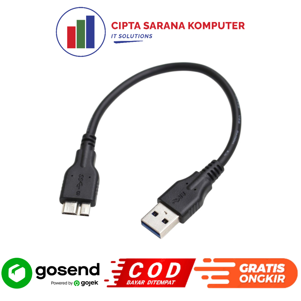 Jual KABEL HDD EXTERNAL USB 3.0 MALE TO MICRO B/ KABEL HARD DISC ...