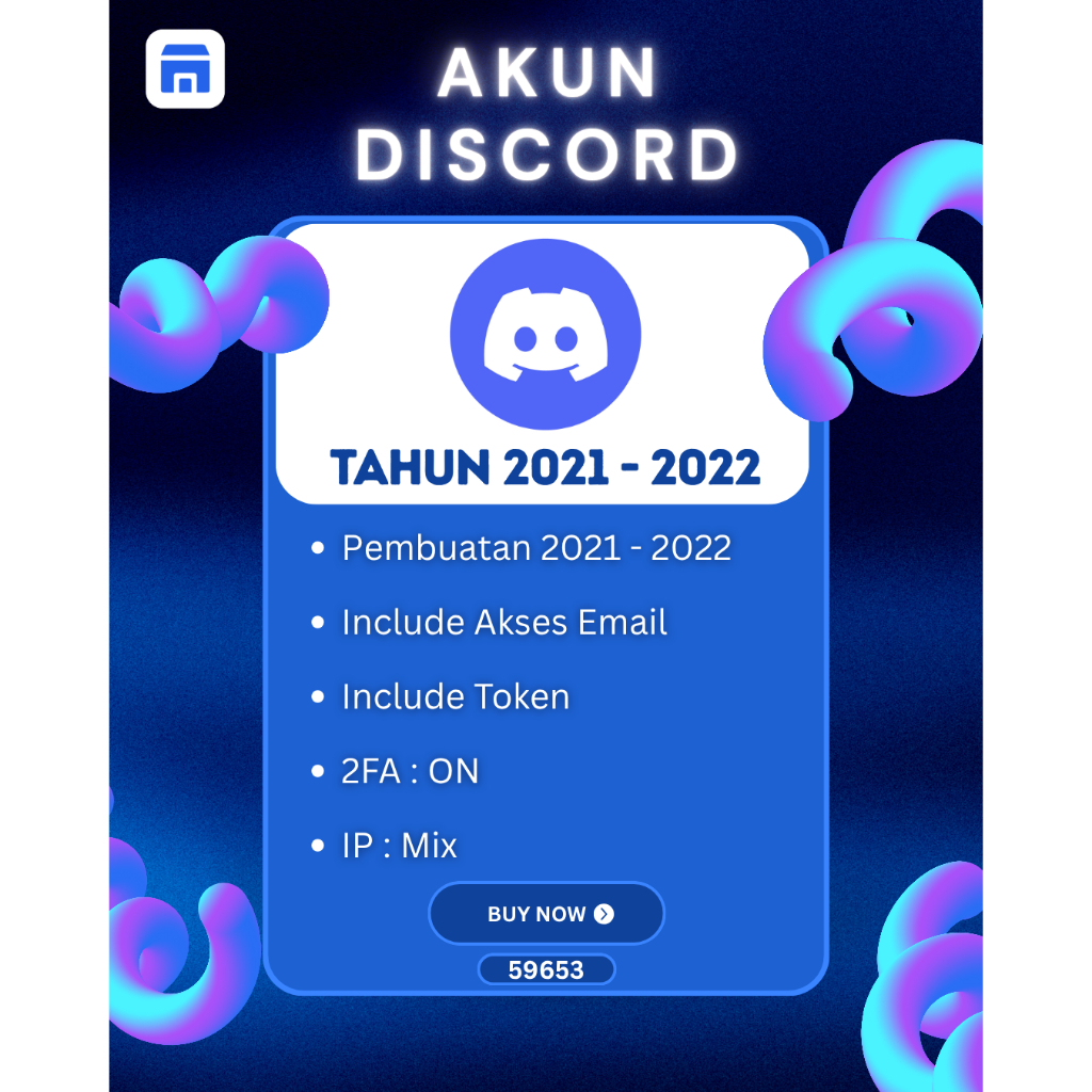 Jual Akun Discord | Tahun Pembuatan 2021 - 2022 | 2FA | Token | Shopee ...