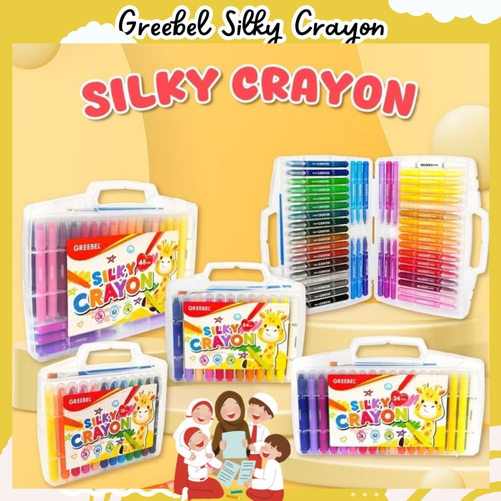 Jual GREEBEL Silky Crayon Oil Pastel 12 24 36 48 Warna Non Toxic ...