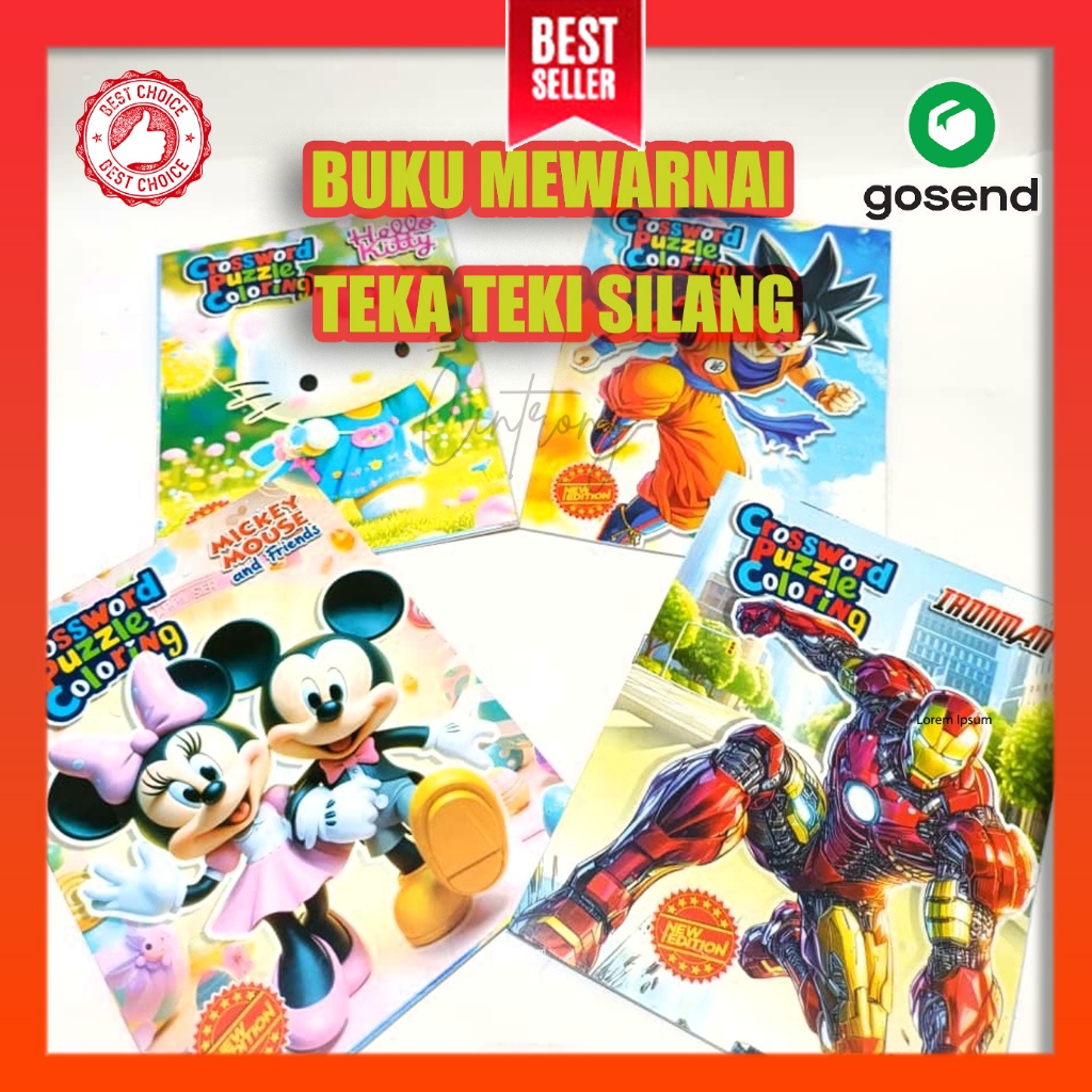 Jual buku mewarnai TEKA TEKI SILANG 1PCS/buku mewarnai kecil 15cm*12cm ...