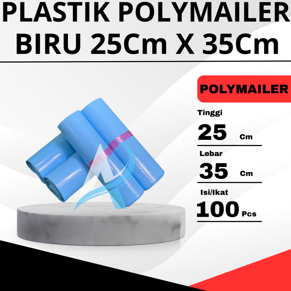 Jual PLASTIK POLYMAILER BIRU 25X35 PLASTIK PACKING WARNA BIRU ISI 100 ...