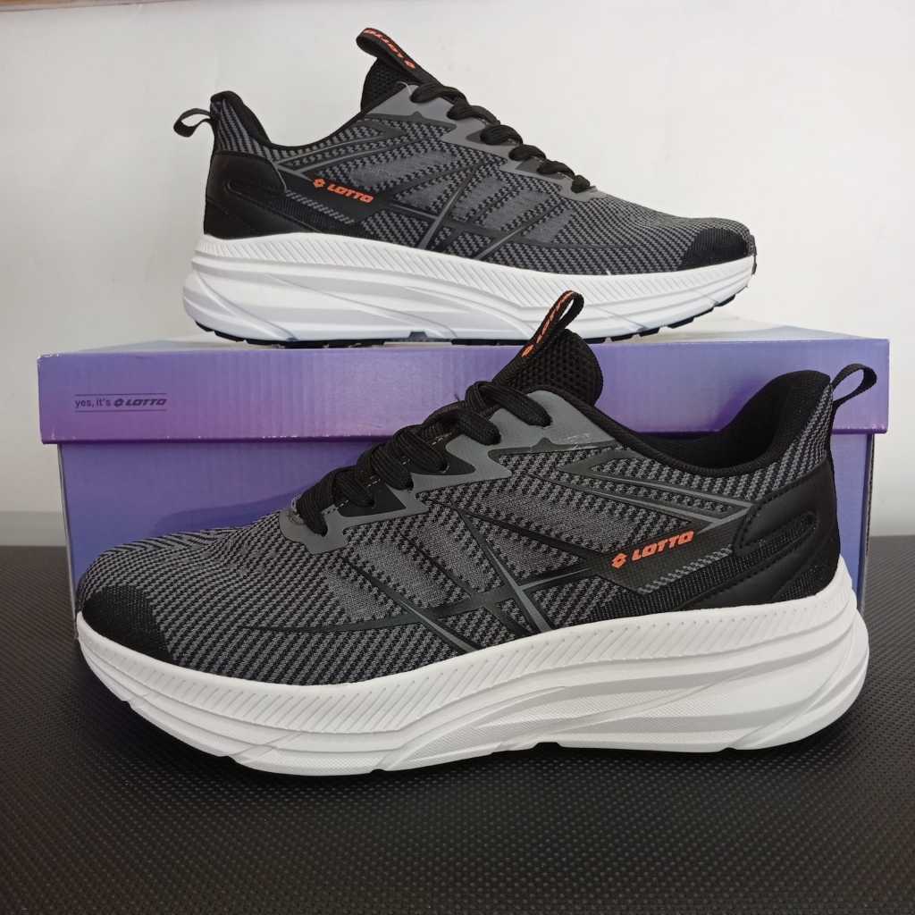 Jual Sepatu lari pria Lotto Ebru Men's Running Shoes - Black/Orange ...