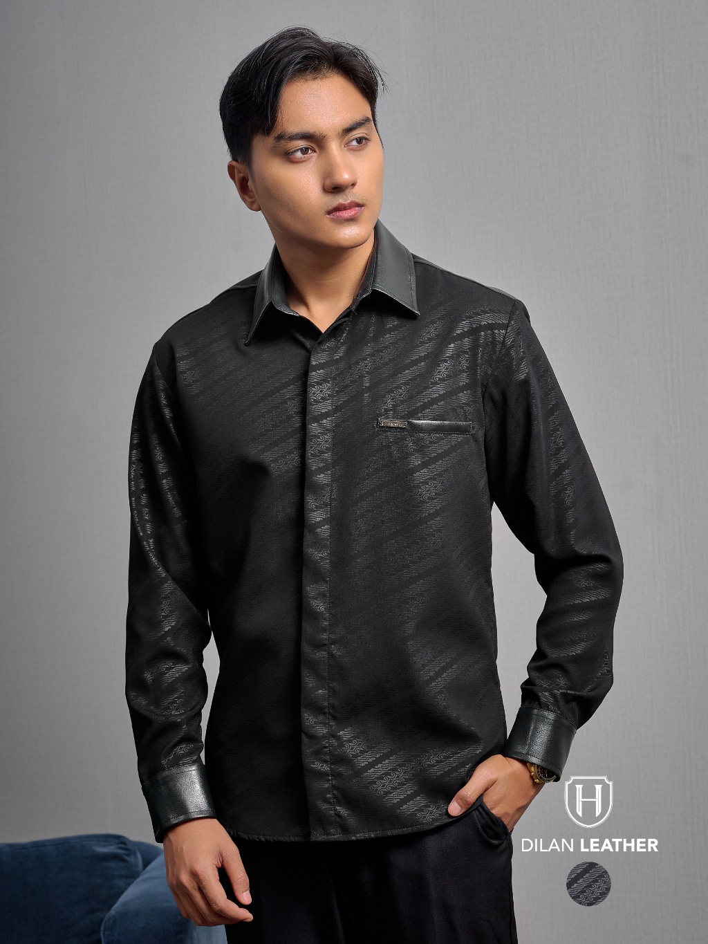 Jual Laskala x HAILUK Dilan Kemeja Batik Lengan Panjang Hitam | Shopee ...