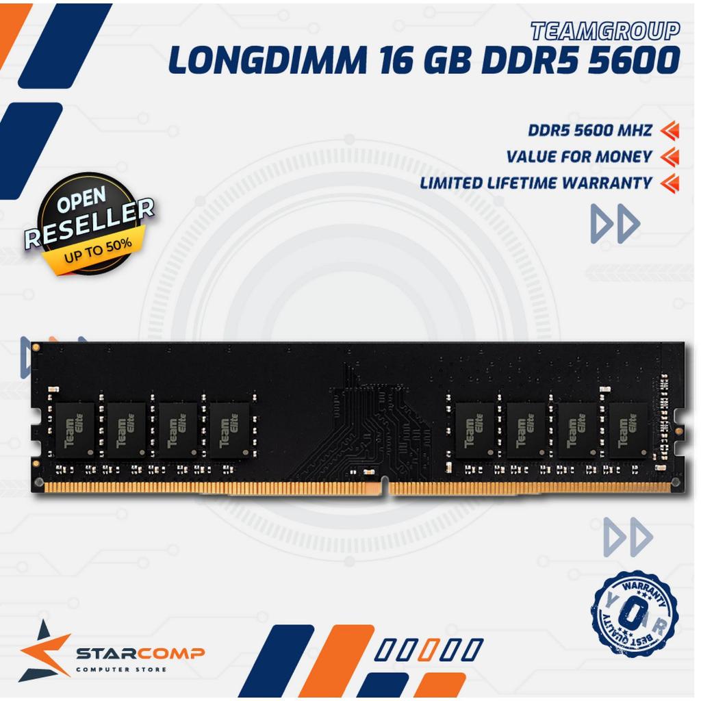 Jual TEAM ELITE RAM LONGDIMM DDR5 16GB (16GBX1) 5600MHZ Ram PC | Shopee ...