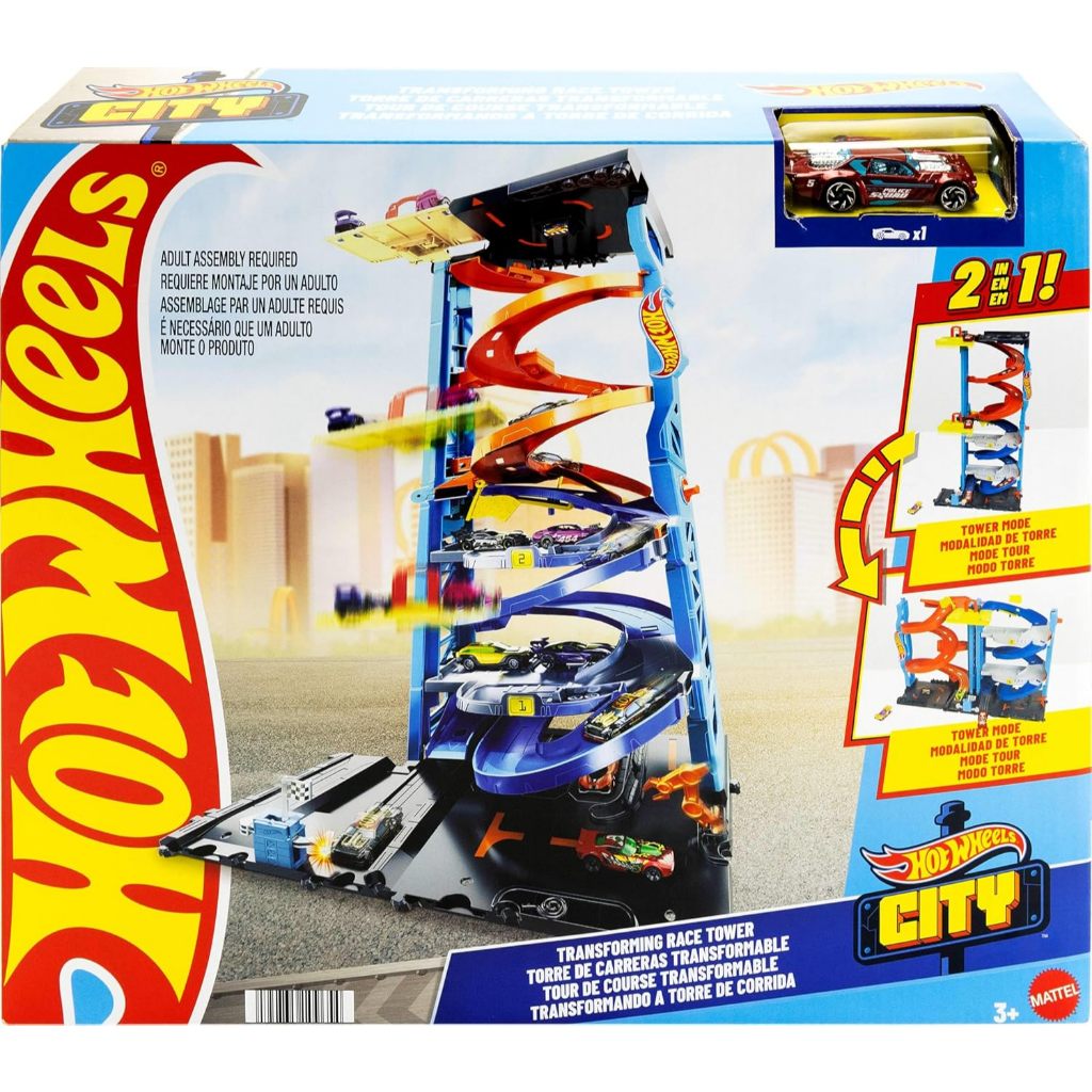 Jual Hot Wheels City Toy Car Track Set, Transforming Race Tower, Single ...
