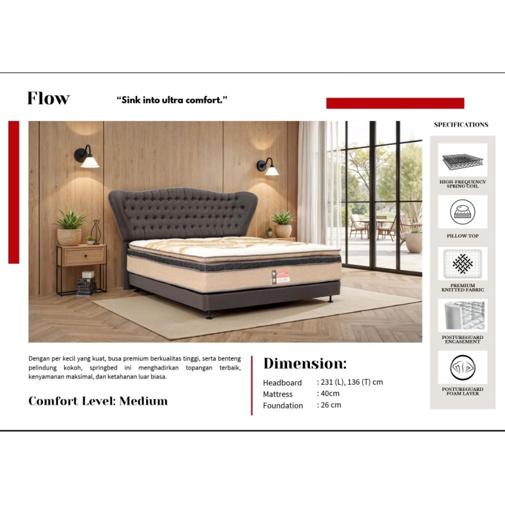 Jual Bed Springbed Smartland by Modis type Flow tebal kasur 40cm, asli ...