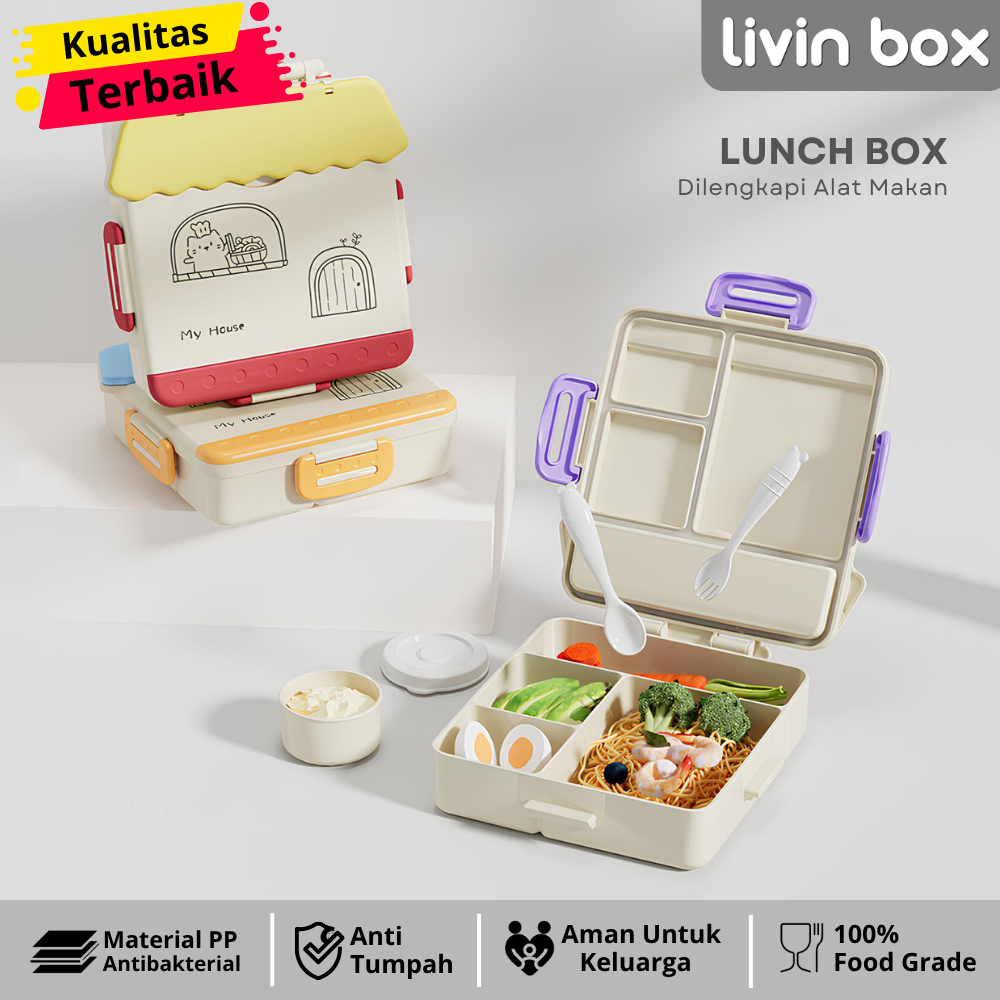 Jual LIVINBOX Lunch Box My House – Tempat Bekal Anak Lucu, Aman, dan ...