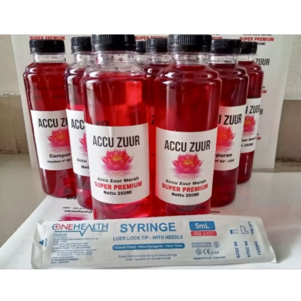 Jual Air Accu Zuur Merah 250ml – Pengisi Aki Drop & Lemah, Siap Pakai ...
