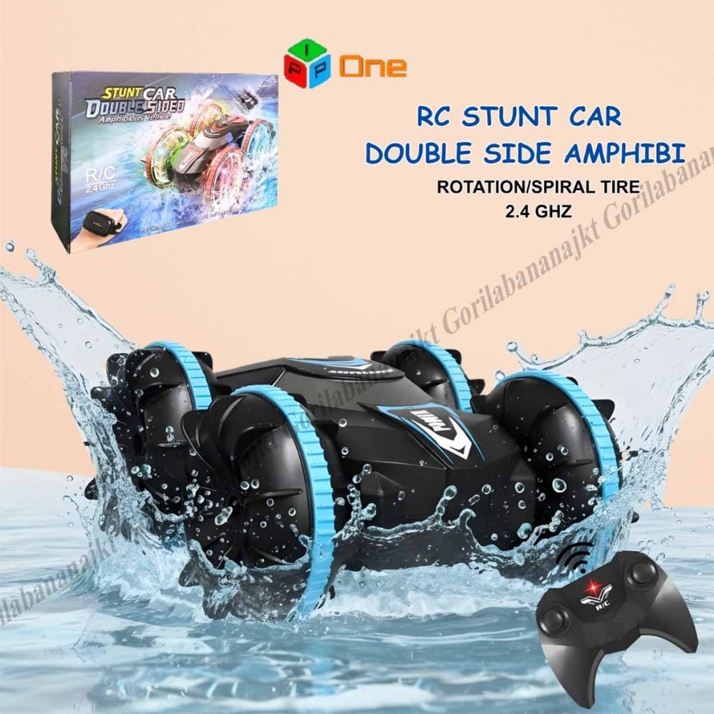 Jual Mobil amfibi Remote control RC Stunt car 360 anti air 2.4 GHZ ...